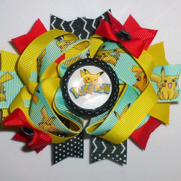 Accessories | Pikachu Pokemon Girls 5inch Hair Bow Clip | Poshmark